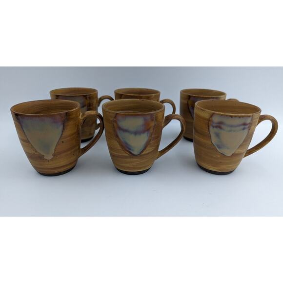 Sango | Dining | 6 Sango Splash Brown Drip Glaze 4 Coffee Tea Mugs Cups ...